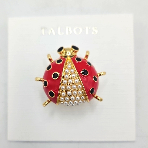 Talbots | Jewelry | Talbots Red And Gold Ladybug Brooch | Poshmark